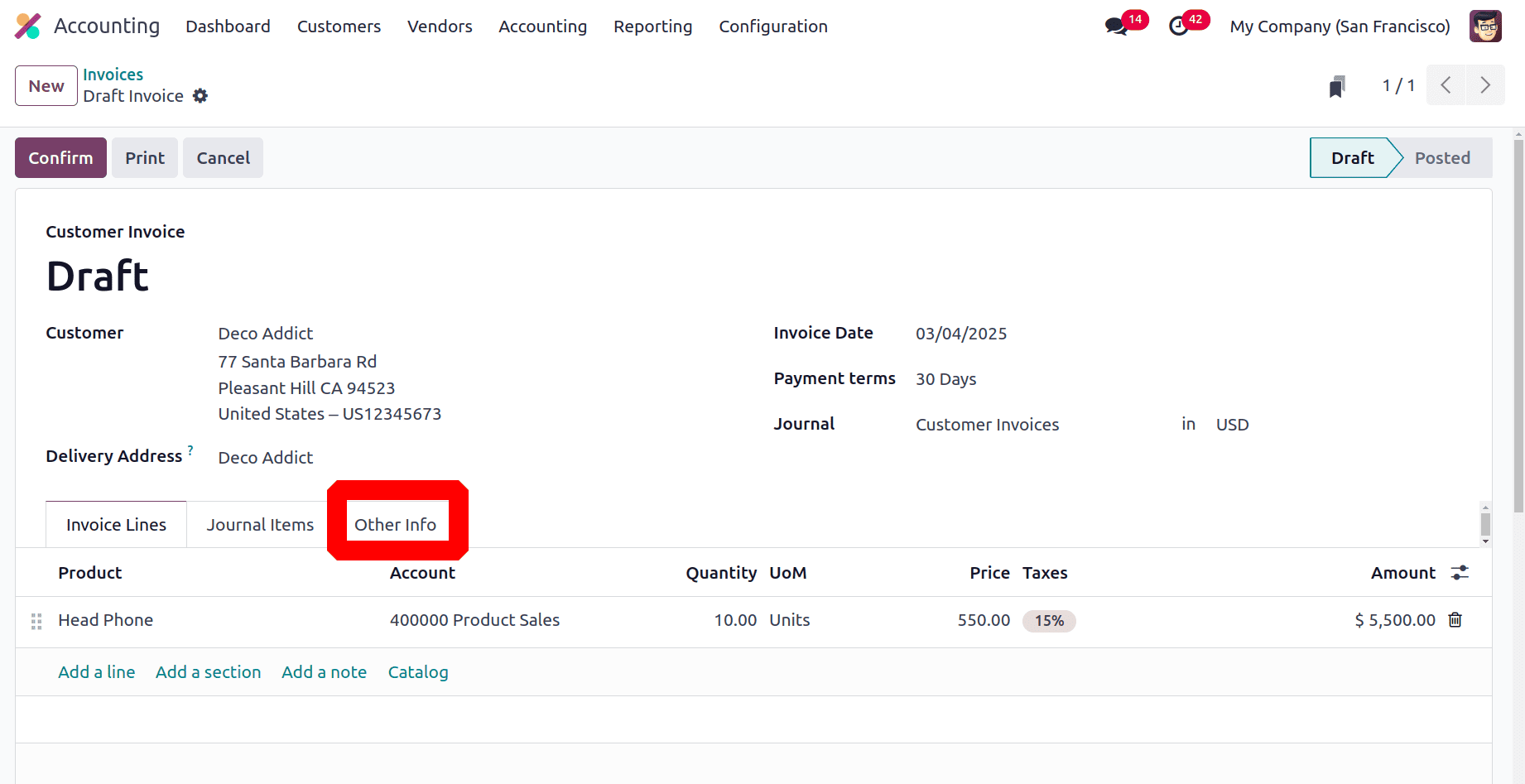 How to Manage Customer Invoices in a Business with Odoo 18 Accounting