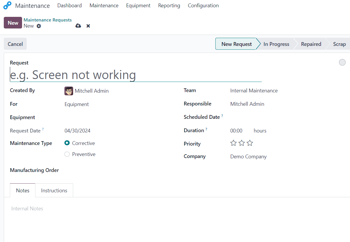 How to Manage Equipment Maintenance During Production in Odoo 17