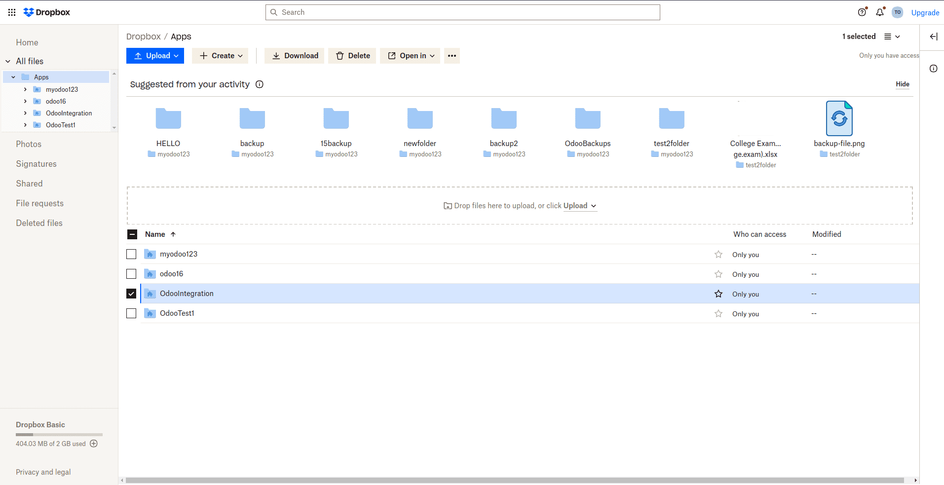 How to Setup Dropbox Integration in Odoo 16