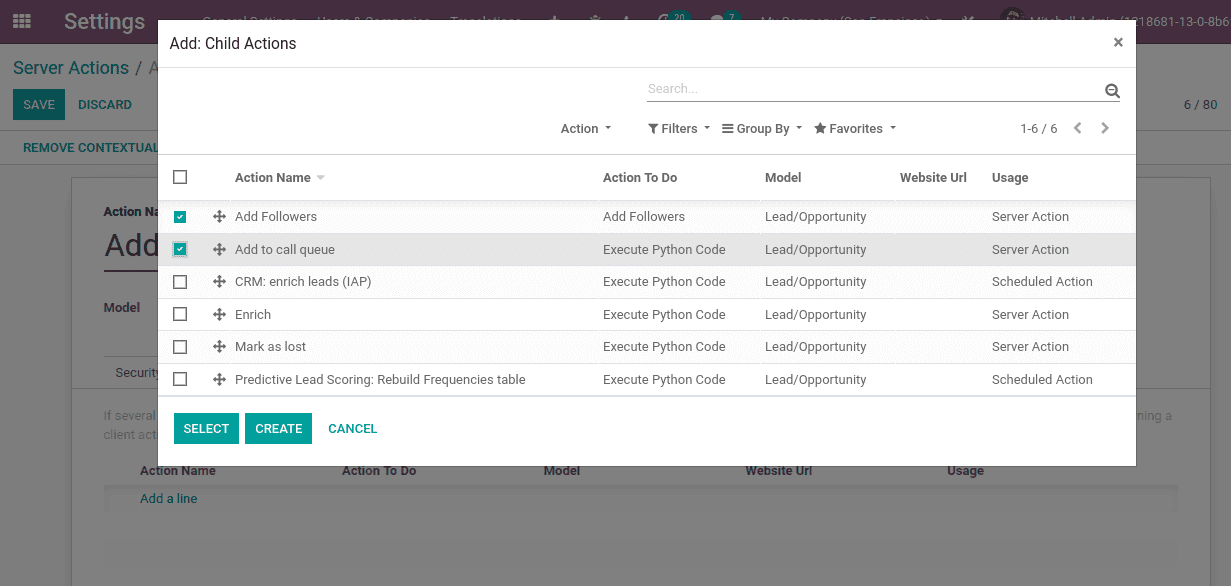 How To Create Server Actions In Odoo 13