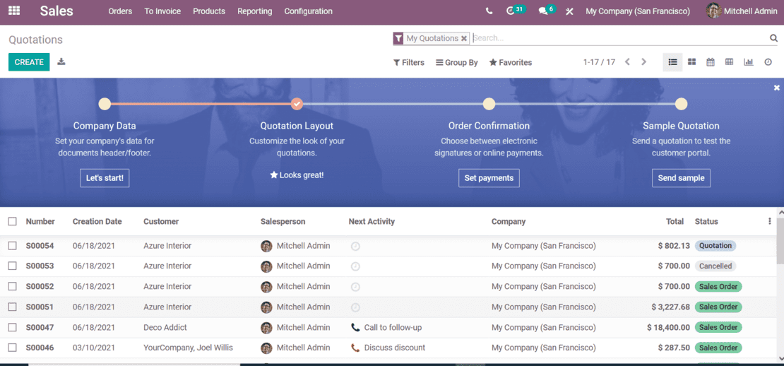 Odoo Sales ERP | Best Opensource Sales Management Software