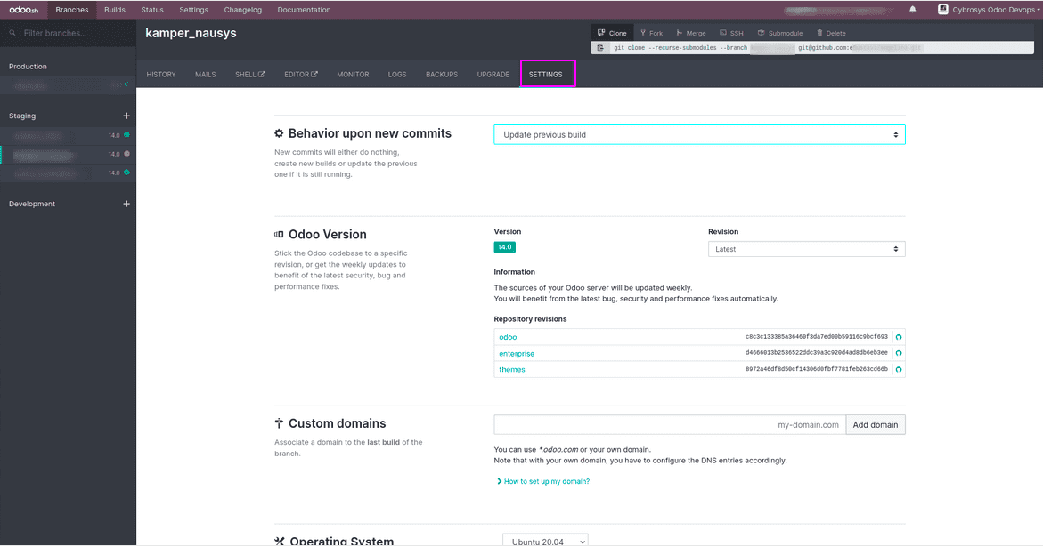 Odoo.SH: Builds | Odoo 16 Development Book Odoo.SH: Builds | Odoo 16 Development Book