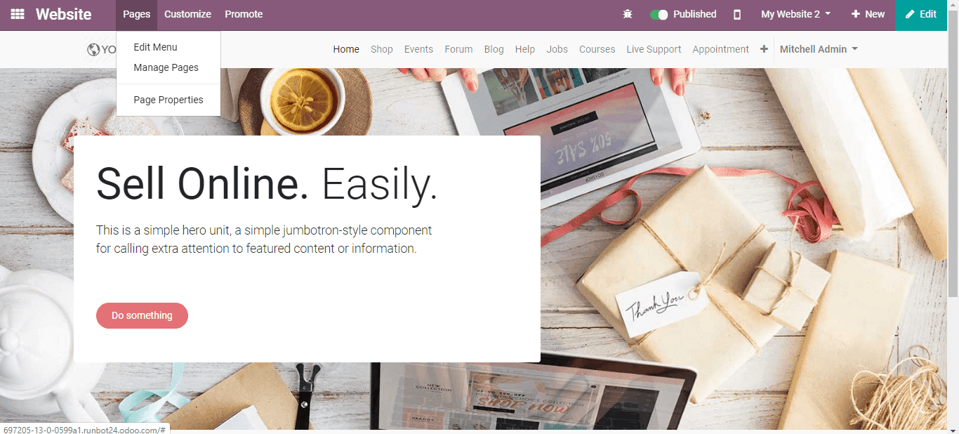 Customize Menu and Appearance | Odoo 13 Enterprise Edition Book | Website Customize Menu and Appearance | Odoo 13 Enterprise Edition Book | Website