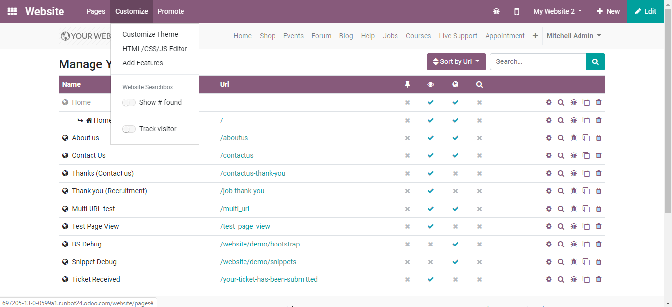 Customize Menu and Appearance | Odoo 13 Enterprise Edition Book | Website Customize Menu and Appearance | Odoo 13 Enterprise Edition Book | Website