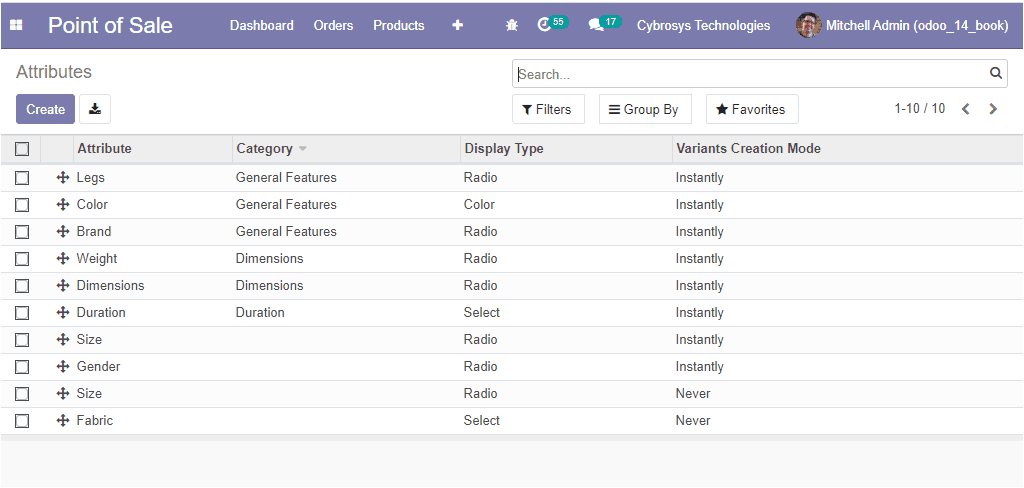 Attributes | Odoo 14 Community Edition Book | PoS Attributes | Odoo 14 Community Edition Book | PoS