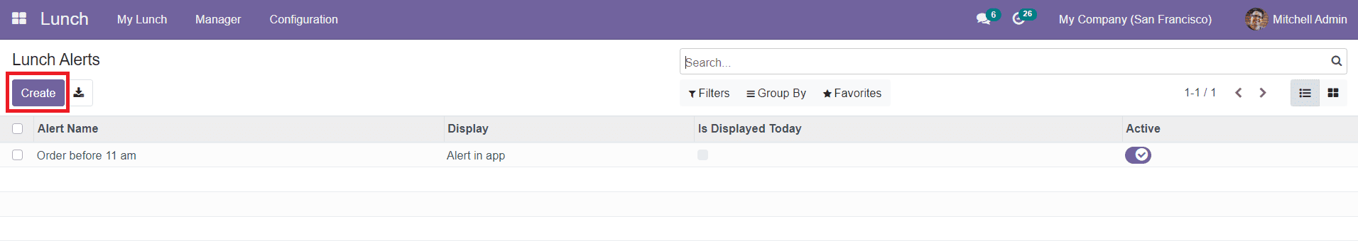 Odoo 15 Alerts in Lunch Module - Odoo v15 Community Book Odoo 15 Alerts in Lunch Module - Odoo v15 Community Book