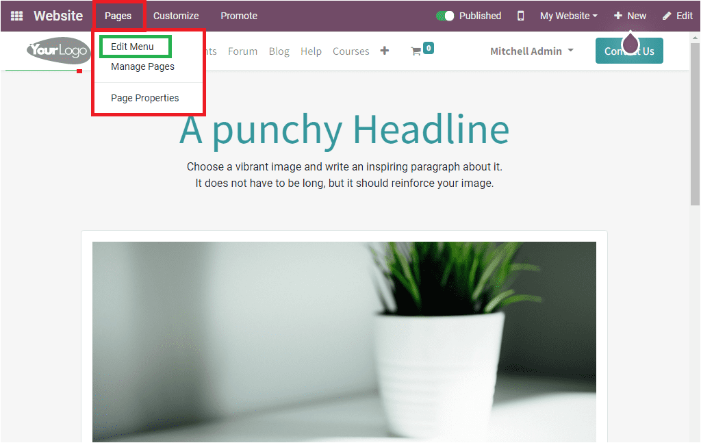 Customize Menu in Odoo 15 Website - Odoo v15 Enterprise Customize Menu in Odoo 15 Website - Odoo v15 Enterprise