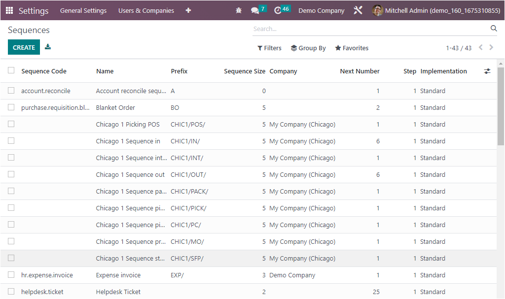 713 Sequence Number Modification Operations Admin Settings Odoo 16 Accounting Book