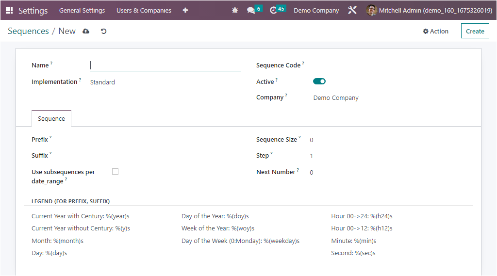713 Sequence Number Modification Operations Admin Settings Odoo 16 Accounting Book