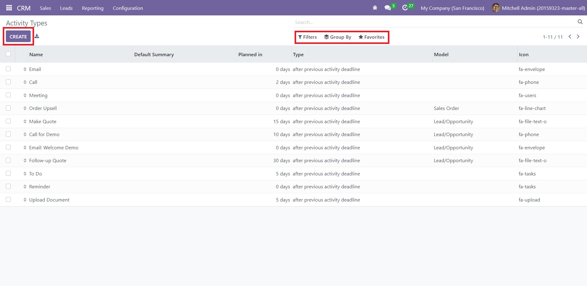 Schedule Activities Odoo V16 Community Edition Book