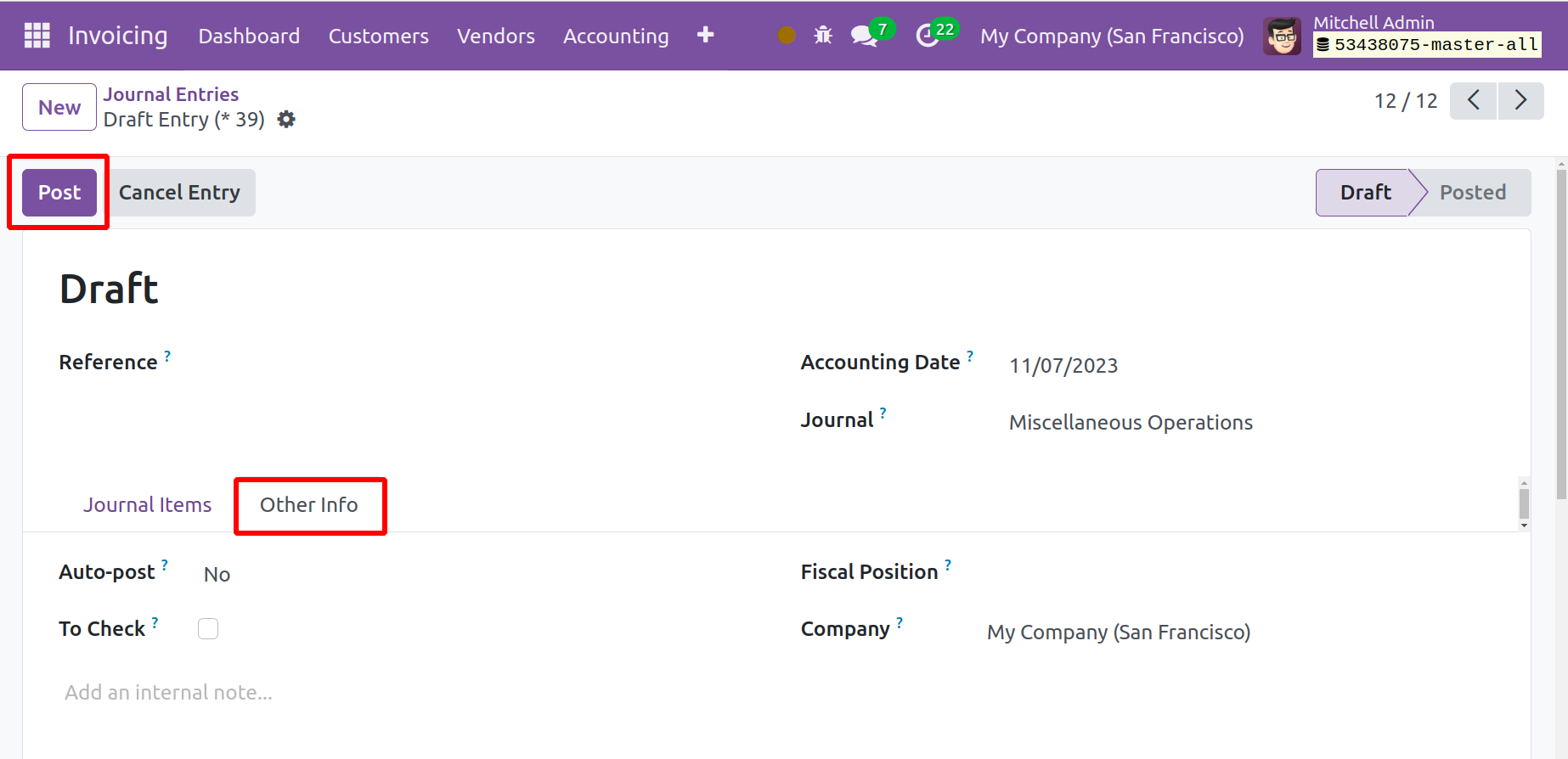 Journal Groups & Journal Entries in Odoo 17 Invoicing | Odoo 17 ... Journal Groups & Journal Entries in Odoo 17 Invoicing | Odoo 17 ...