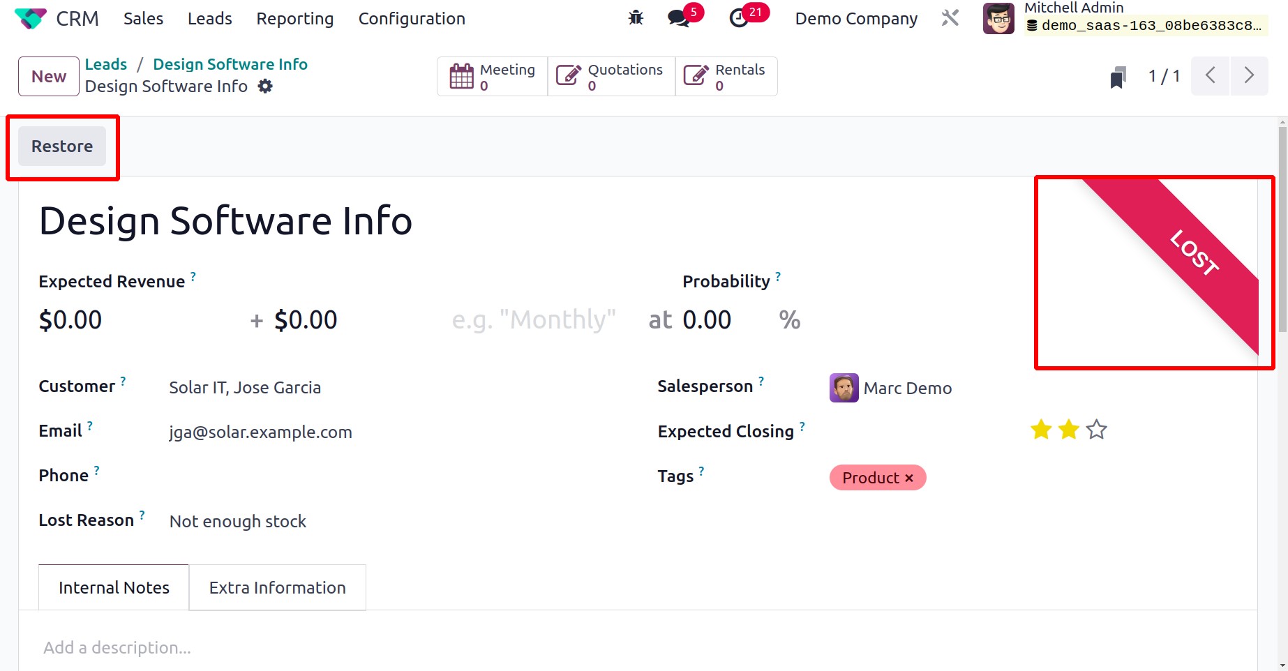 Lost Reason in Odoo 17 CRM | Odoo v17 Enterprise Edition Book Lost Reason in Odoo 17 CRM | Odoo v17 Enterprise Edition Book